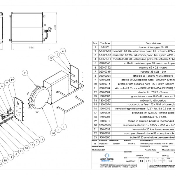 Premium Rectangular Water Heater 20L 230V | Albin Group AB